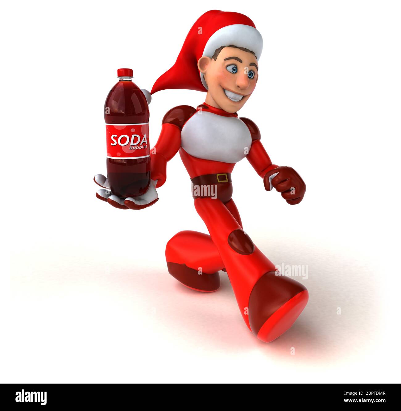 Fun Super Santa Claus - 3D Illustration Stock Photo - Alamy
