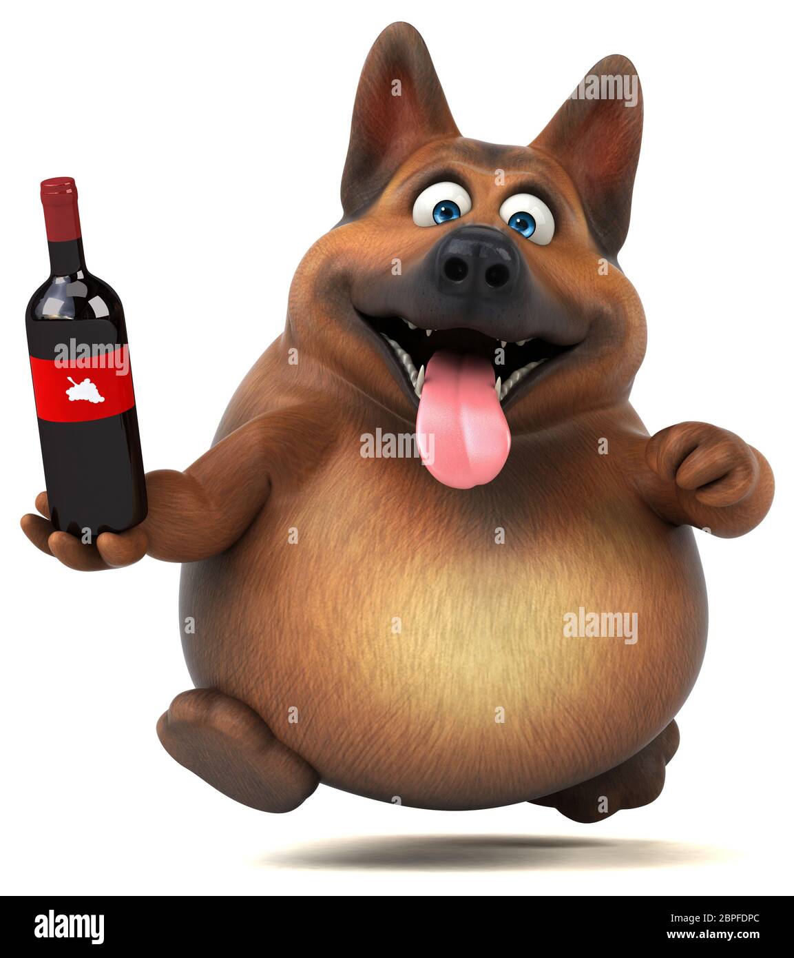 Fun german shepherd dog - 3D Illustration Stock Photo - Alamy