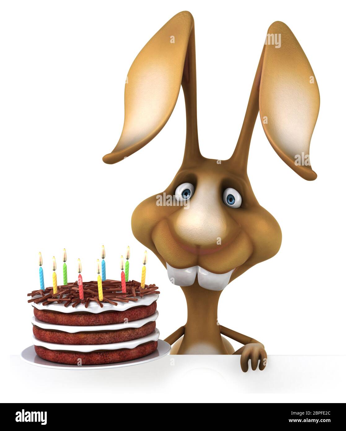 Fun rabbit - 3D Illustration Stock Photo - Alamy