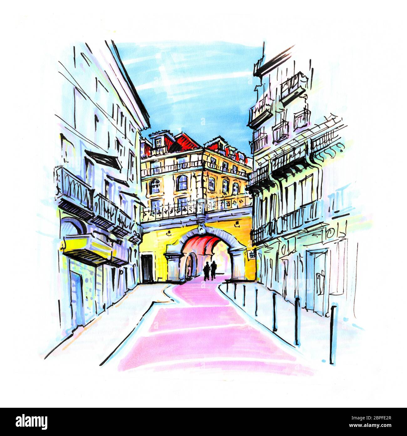 Typical medieval buildings Cut Out Stock Images & Pictures - Alamy