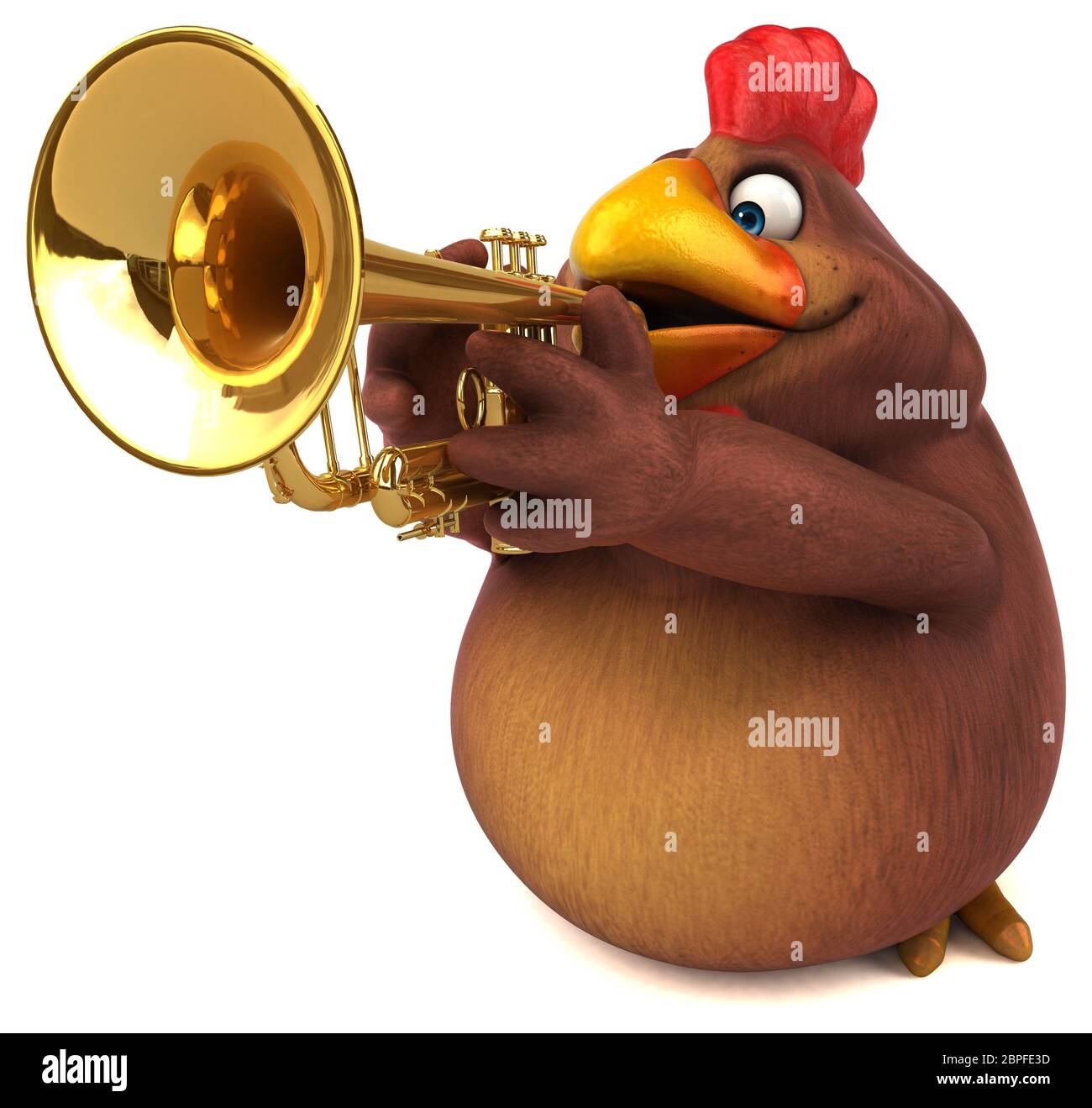 Fun chicken - 3D Illustration Stock Photo - Alamy