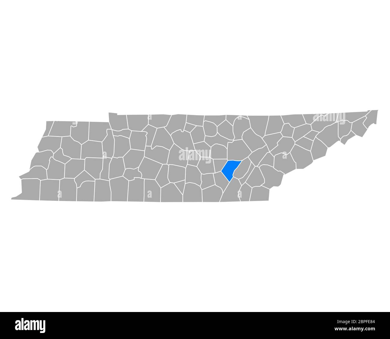 Map of Bledsoe in Tennessee Stock Photo - Alamy