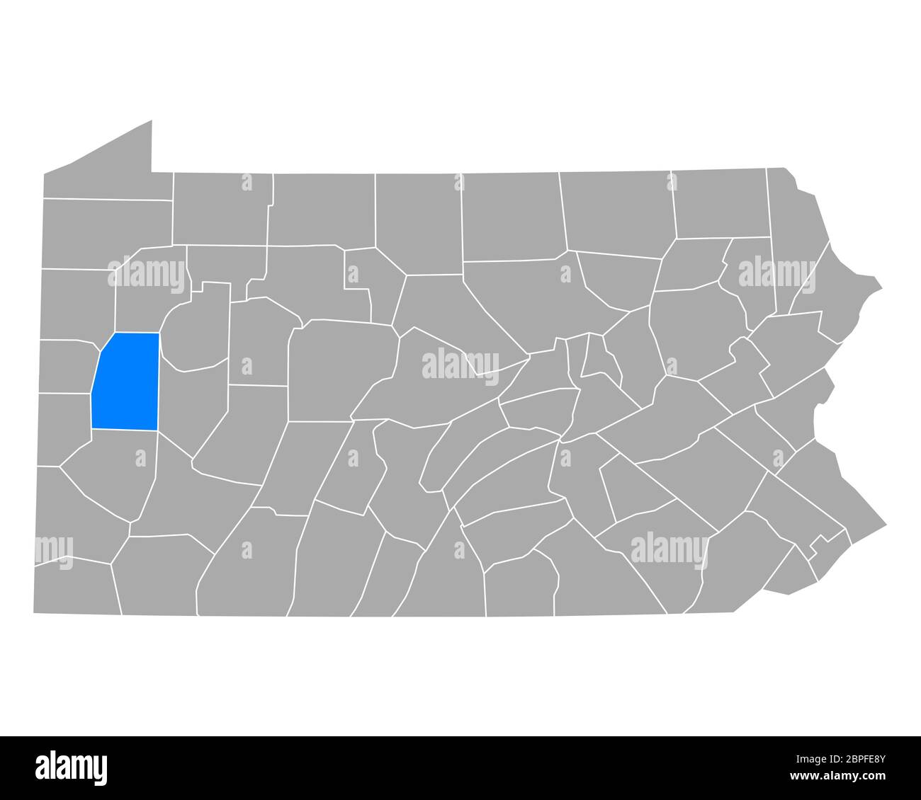 Map of Butler in Pennsylvania Stock Photo - Alamy