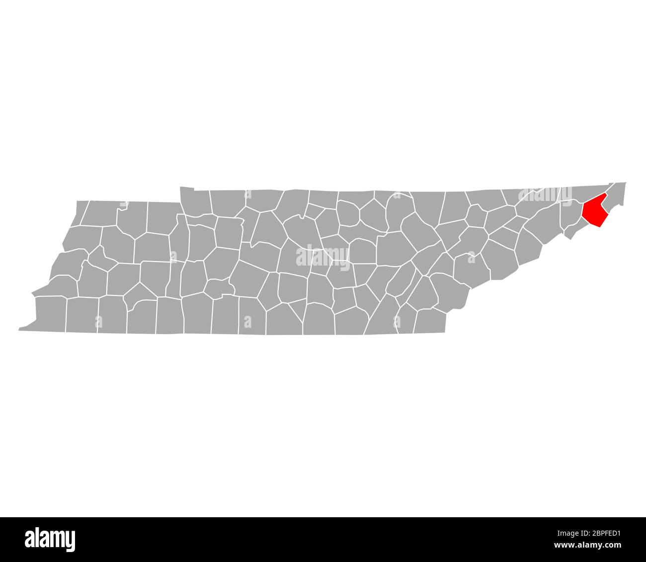 Map of Carter in Tennessee Stock Photo - Alamy