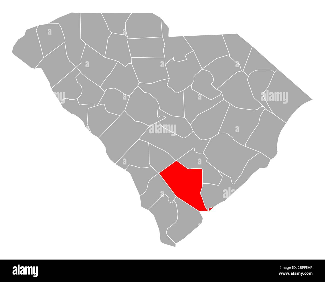 Map of Colleton in South Carolina Stock Photo - Alamy