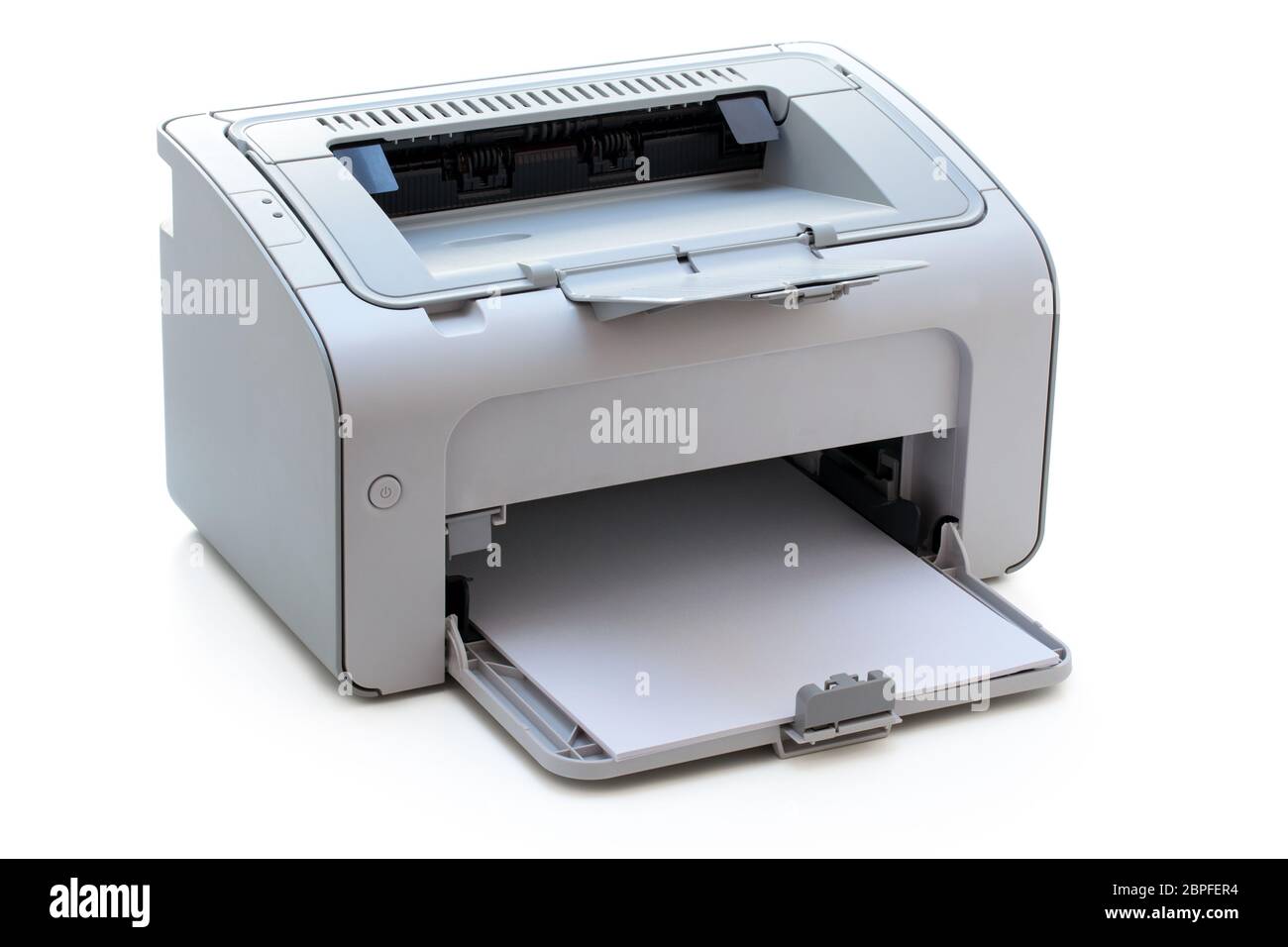 Compact laser printer isolated on white background Stock Photo - Alamy