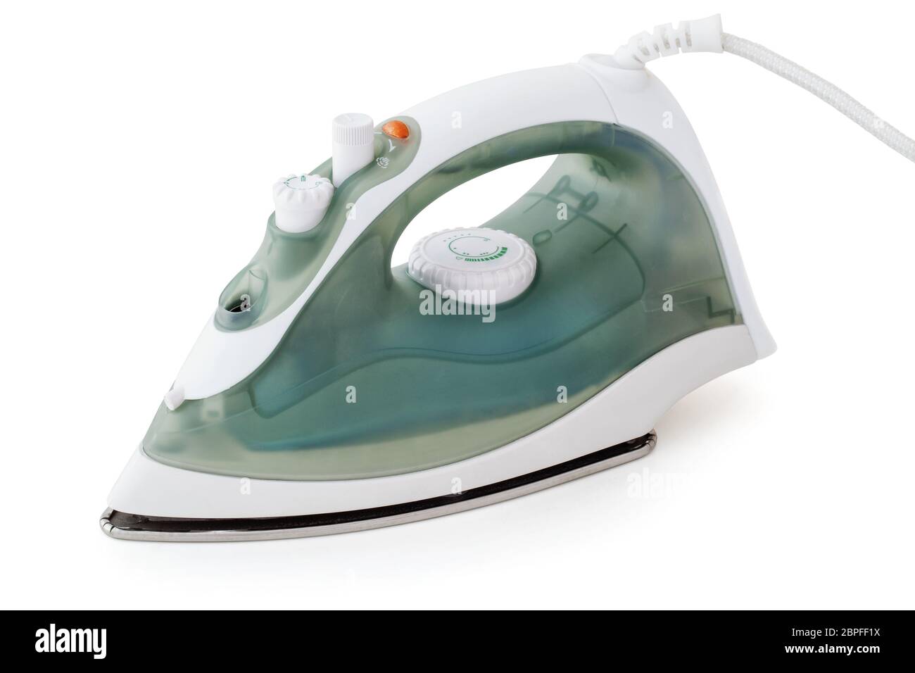 Modern electric iron isolated on white background Stock Photo - Alamy