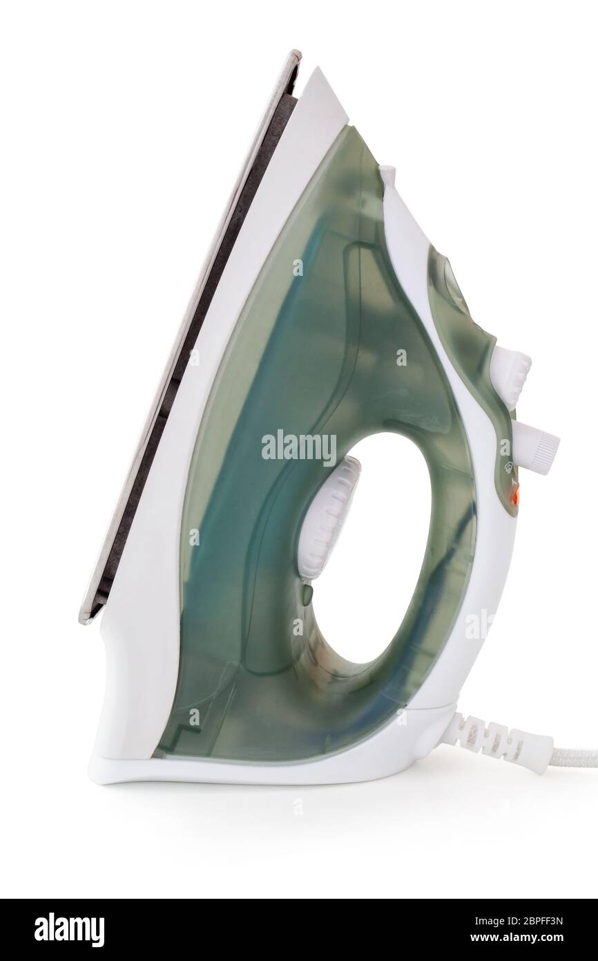 Modern electric iron isolated on white background Stock Photo - Alamy