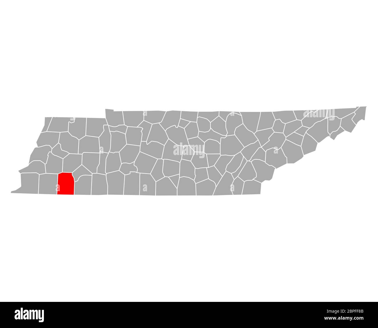 Map of Hardeman in Tennessee Stock Photo - Alamy