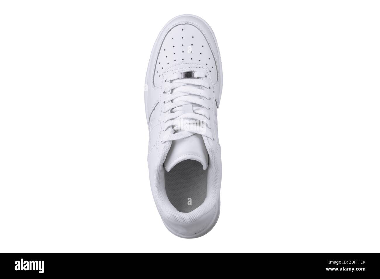 One white sneaker top view.Sports shoes Stock Photo - Alamy