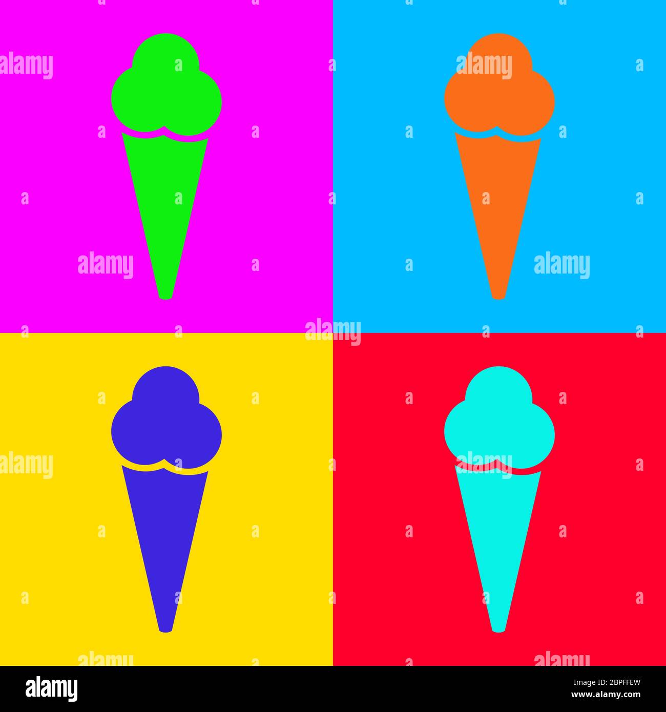 Ice cream cone popart hi-res stock photography and images - Alamy