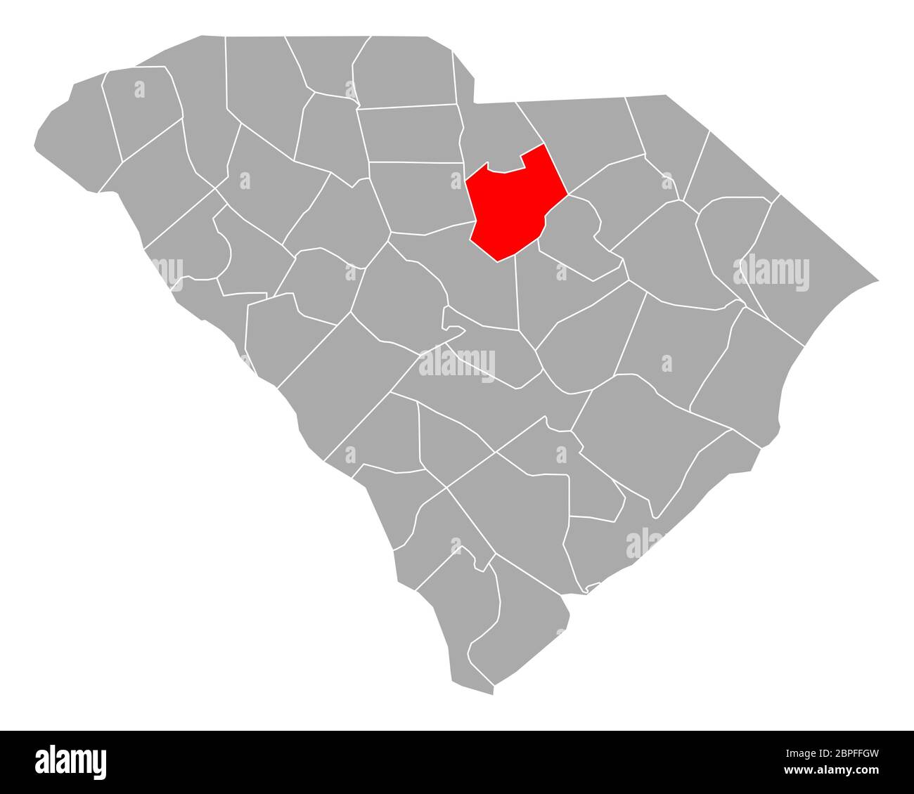 Map of Kershaw in South Carolina Stock Photo - Alamy