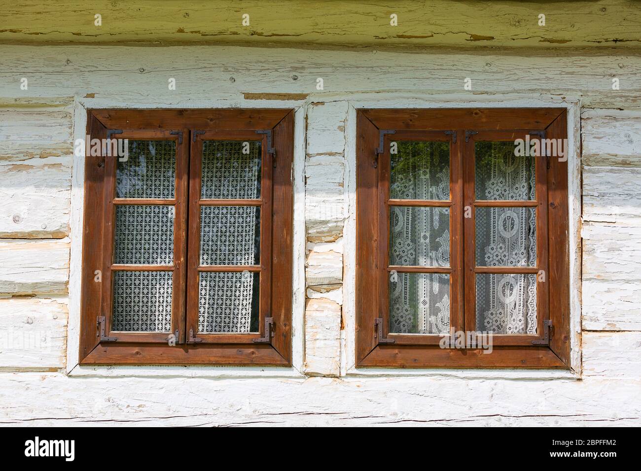 Old traditional polish wooden house in open air museum, Museum of the ...