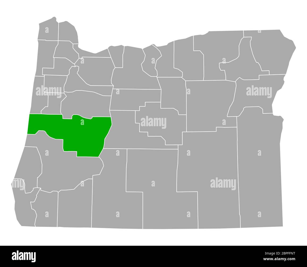 Map of Lane in Oregon Stock Photo - Alamy