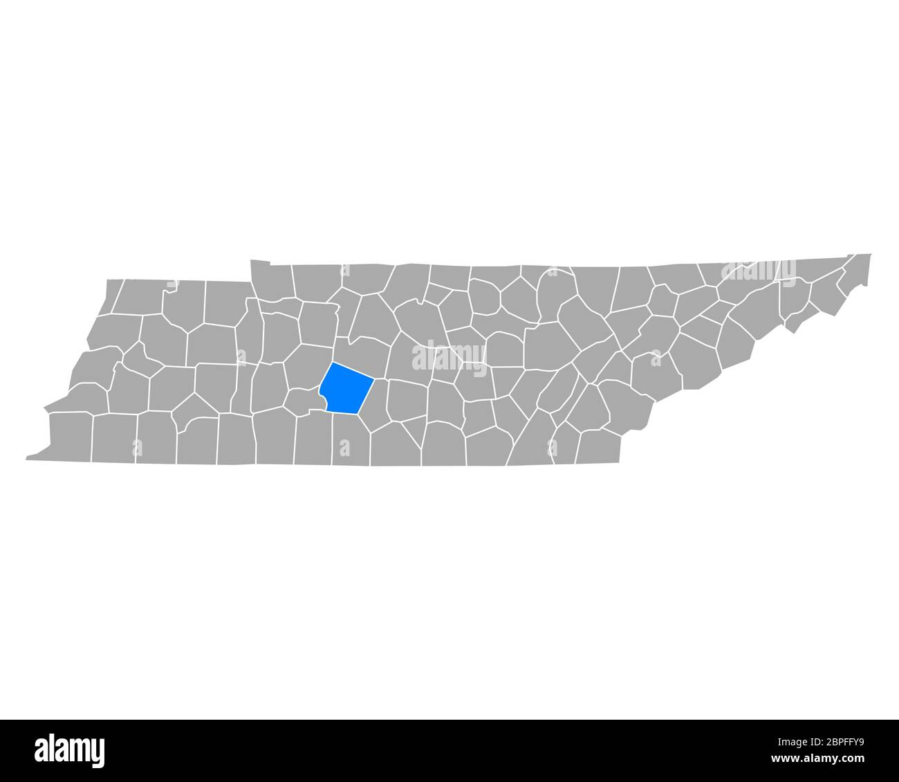 Map of Maury in Tennessee Stock Photo - Alamy