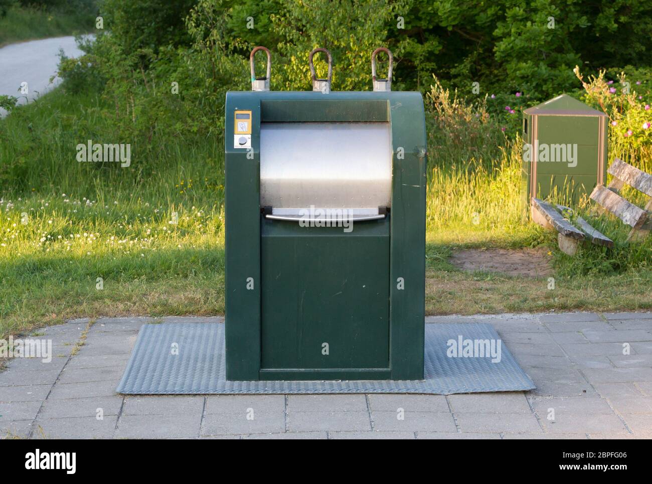 Modern bin in the Netherlands - Access with a card Stock Photo - Alamy