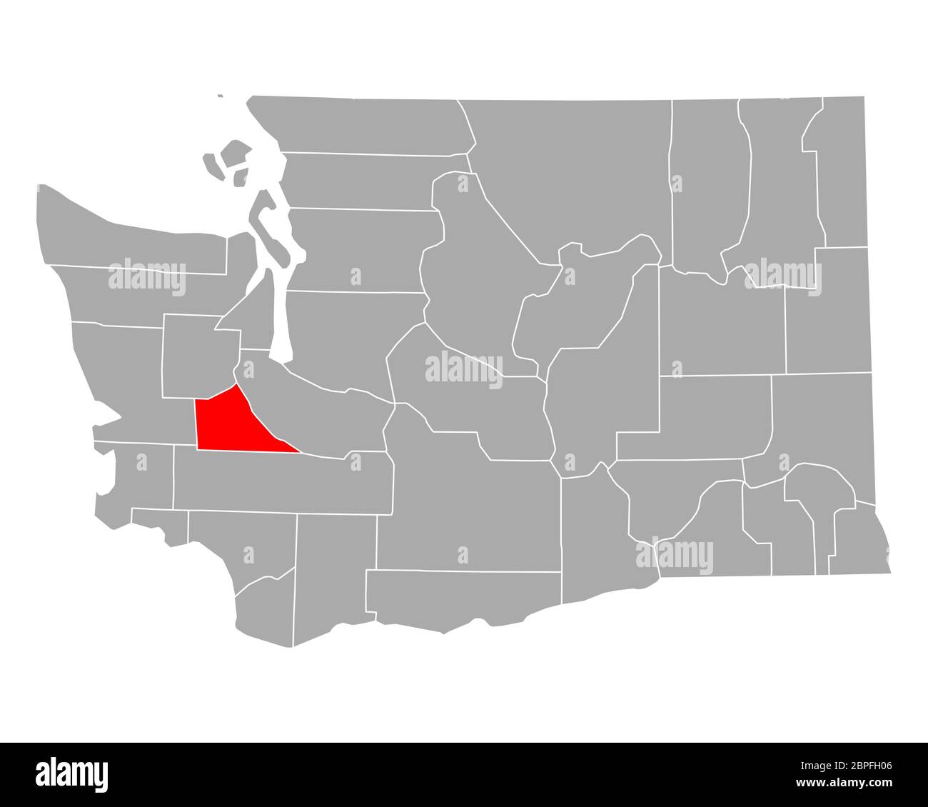 Map of Thurston in Washington Stock Photo - Alamy