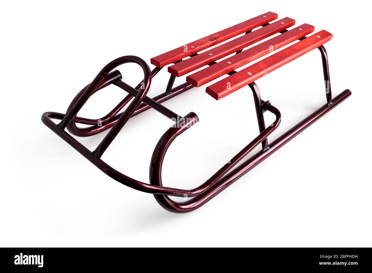 Sled for skating on snow. Isolated on white background Stock Photo - Alamy