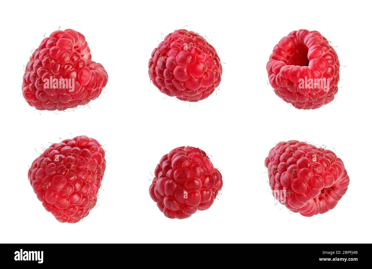 Collection of fresh raspberries. Isolated on white background Stock ...