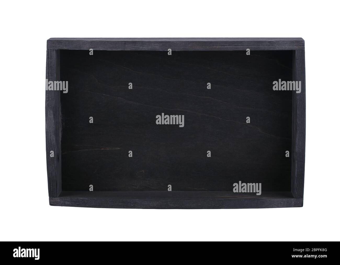 Black wooden box top view on a white background. Tray Stock Photo - Alamy