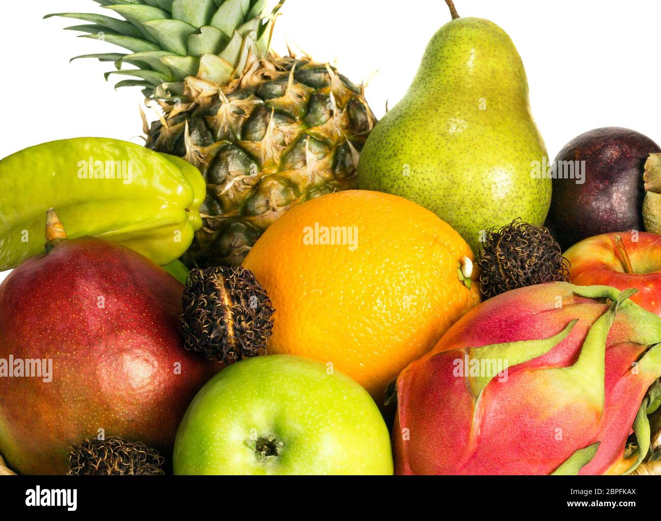 The set of several different fruits such as apples, orange, mango ...