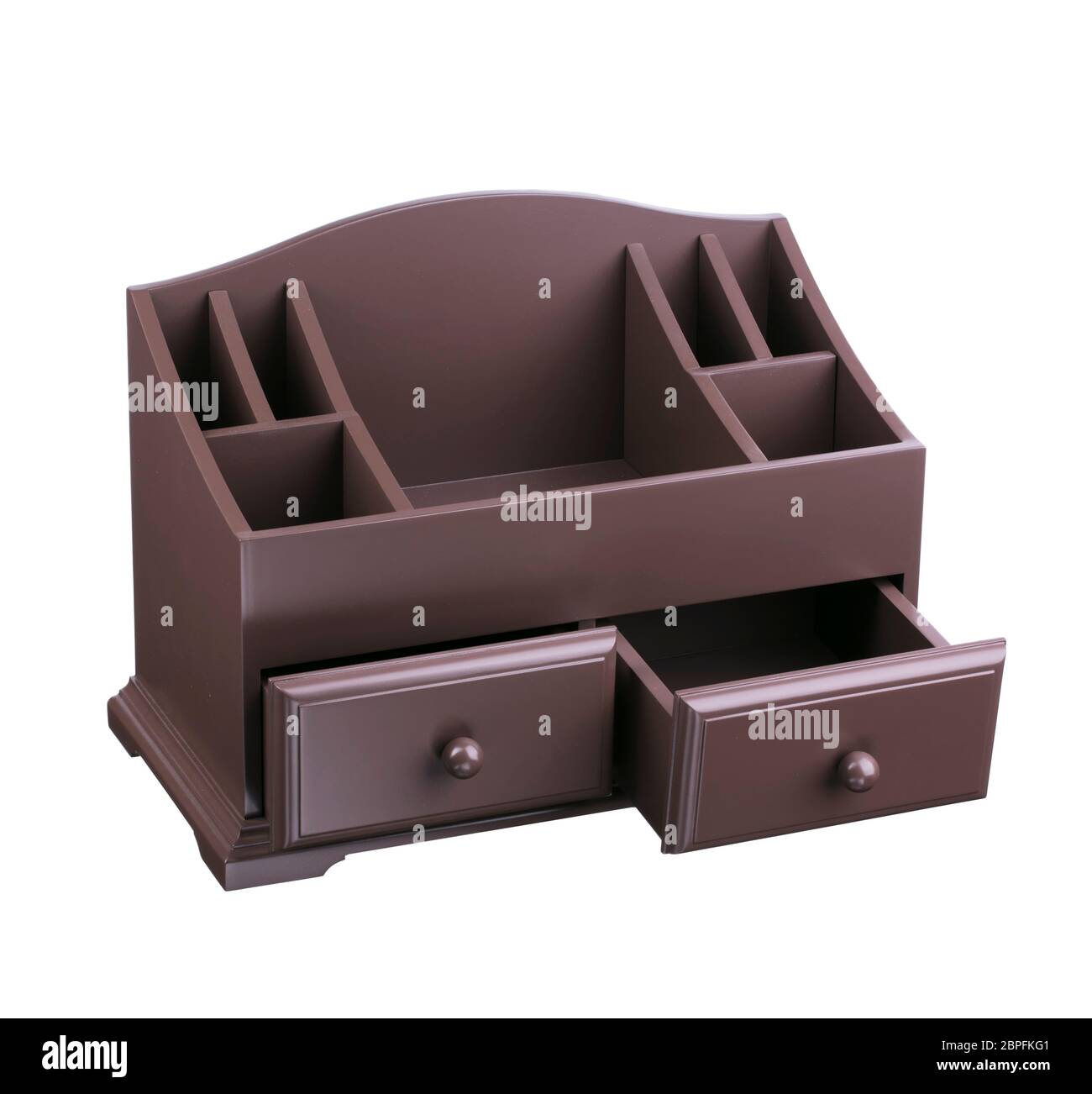 Casket wooden with shelves drawers Stock Photo - Alamy