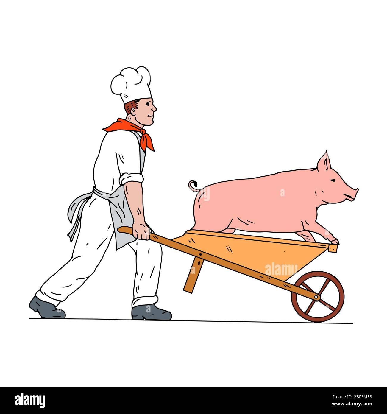 Hand drawn illustration drawing pork hi-res stock photography and ...