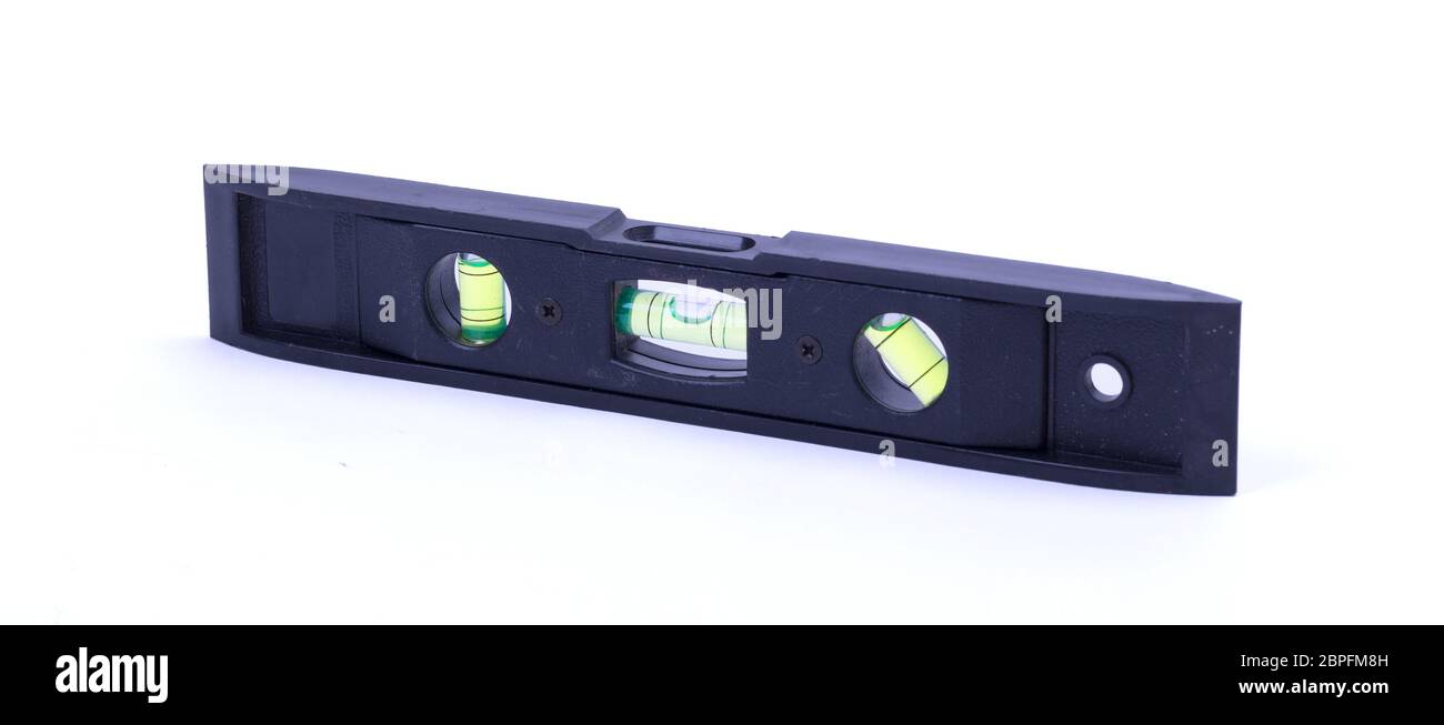 Spirit level tool isolated on white background Stock Photo - Alamy