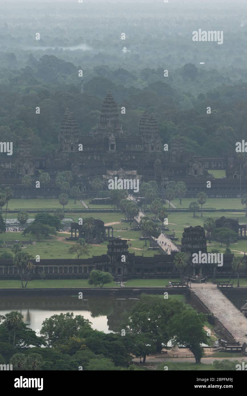 Aerial view of Angkor Wat among trees Stock Photo - Alamy