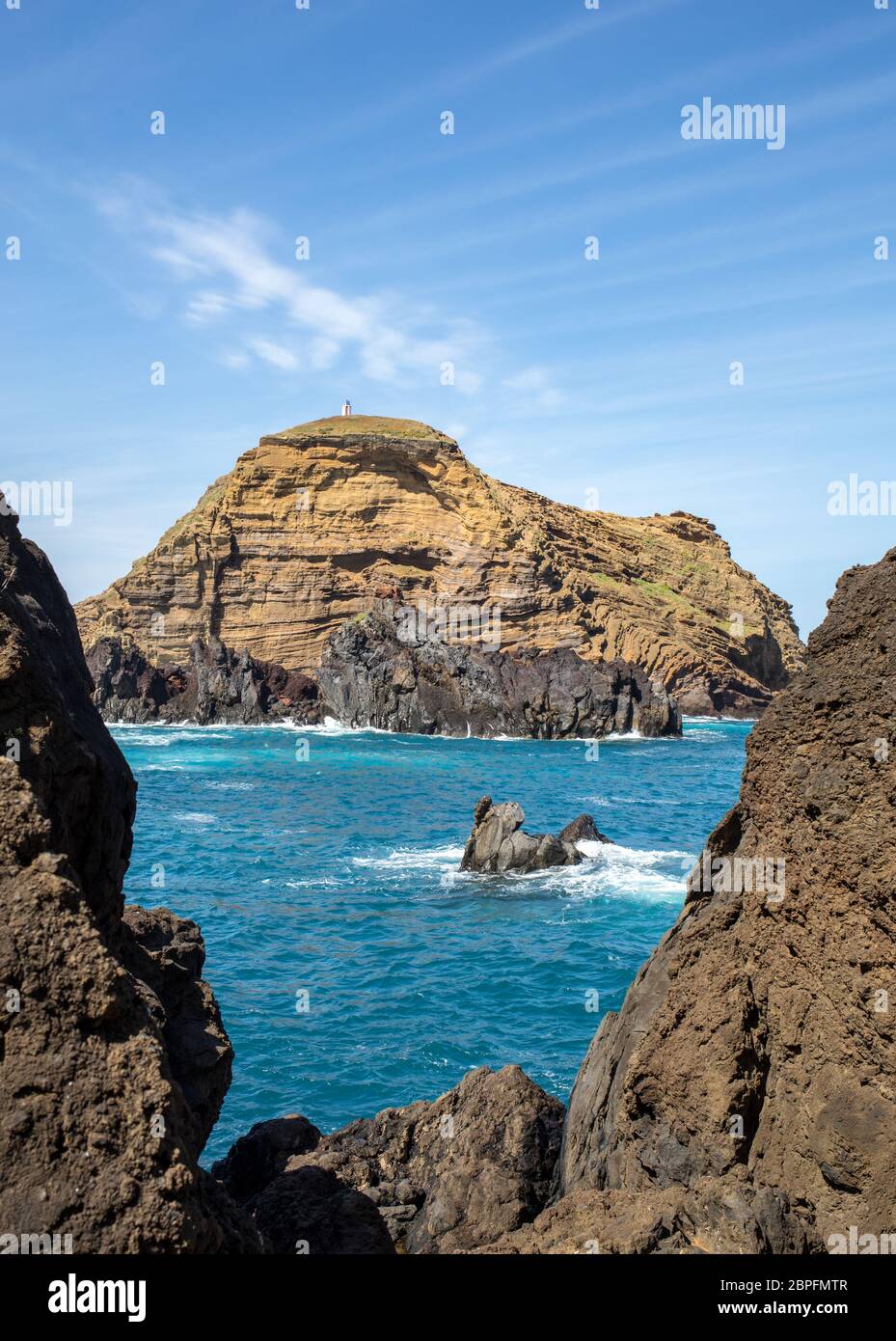 Coastline in Porto Moniz on Madeira Island. Portugal Stock Photo - Alamy