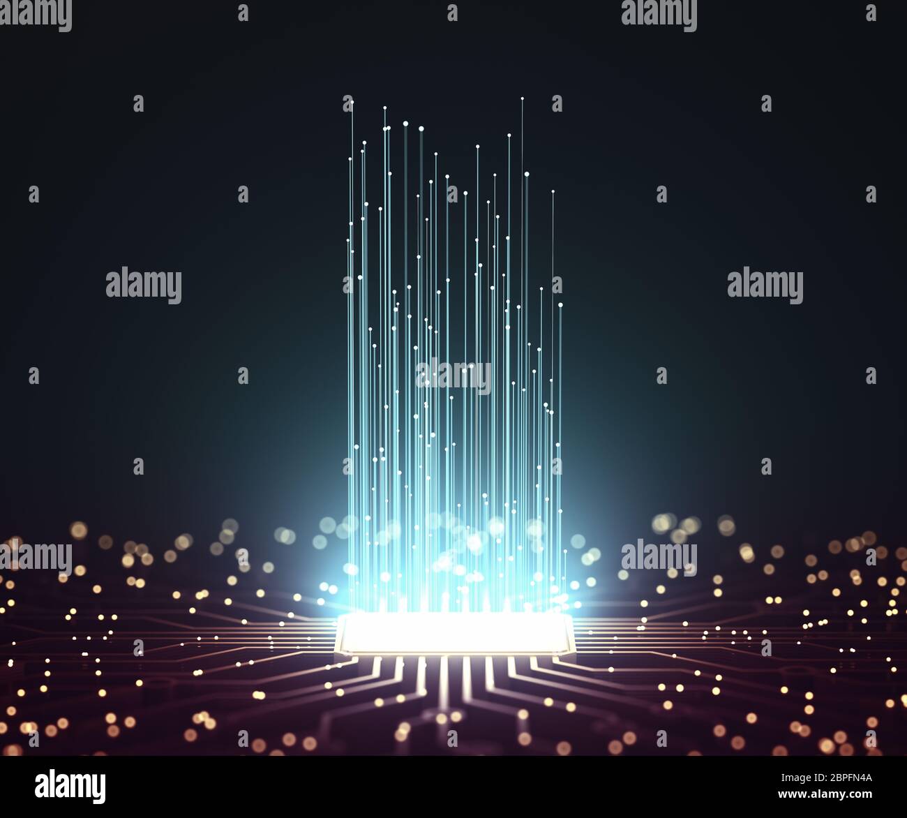Artificial intelligence. Microchip connections, electric pulses and ...