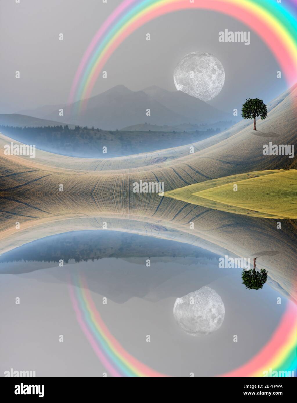 Beautiful moon rainbow hi-res stock photography and images - Alamy