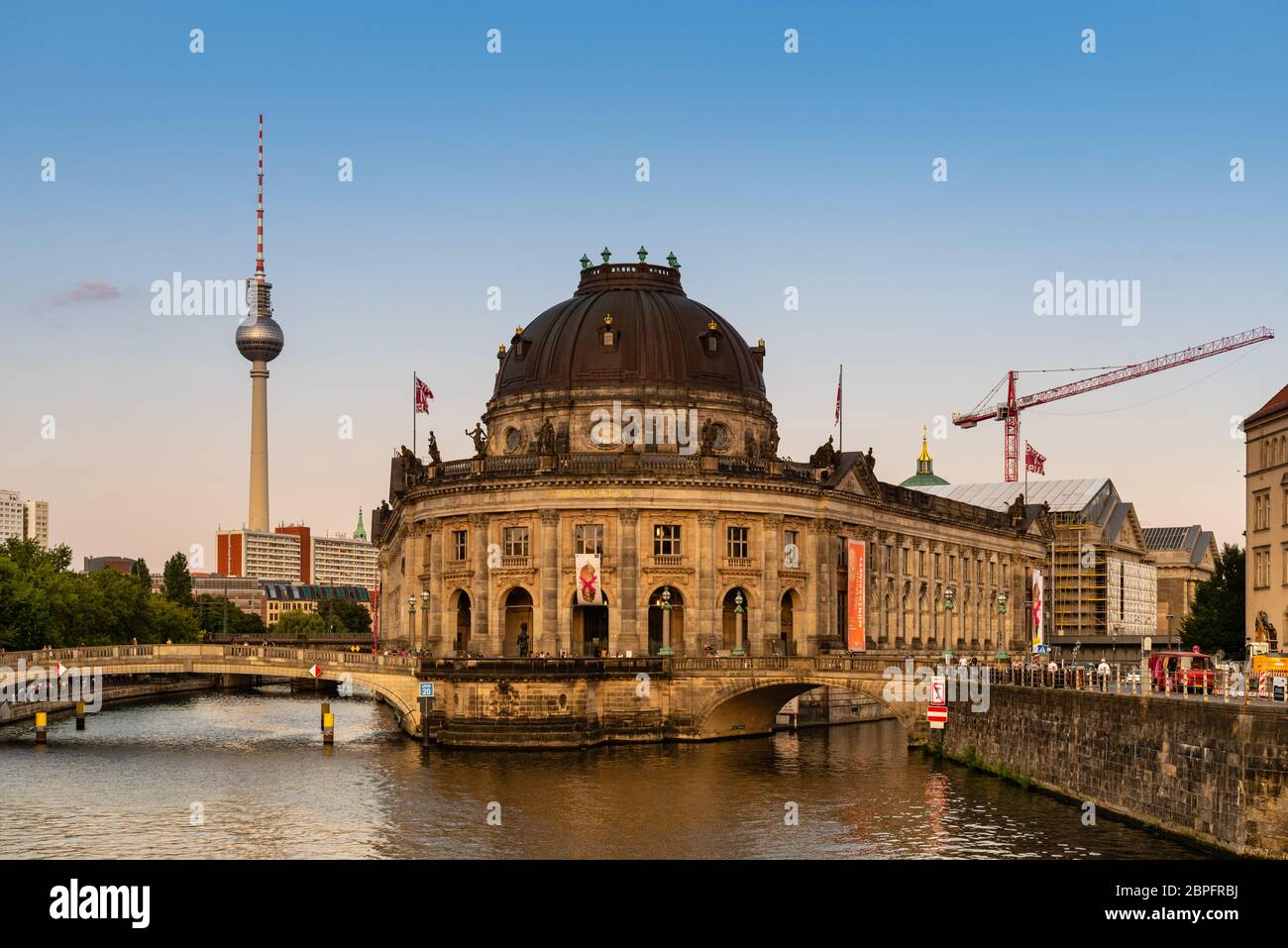 Berlin, Germany - July 27, 2019: Scenic view of Spree river and Museum ...