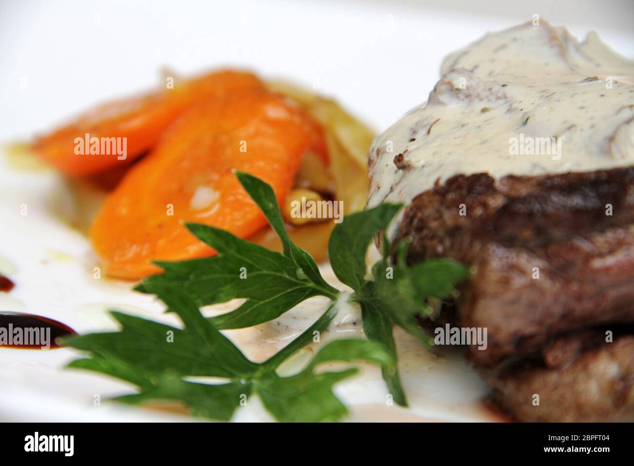 decorative food in a restaurant Stock Photo - Alamy