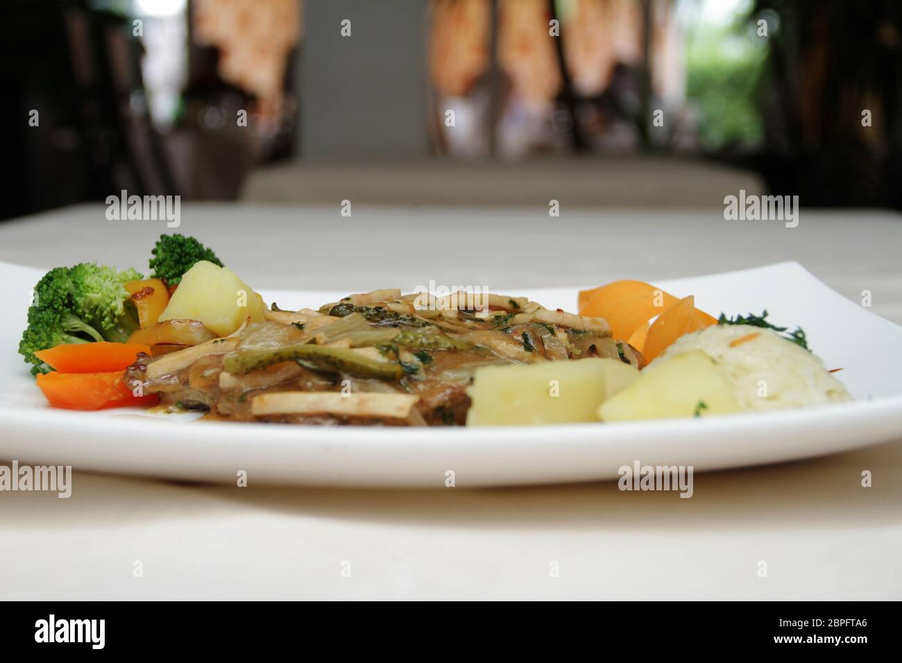 decorative food in a restaurant Stock Photo - Alamy