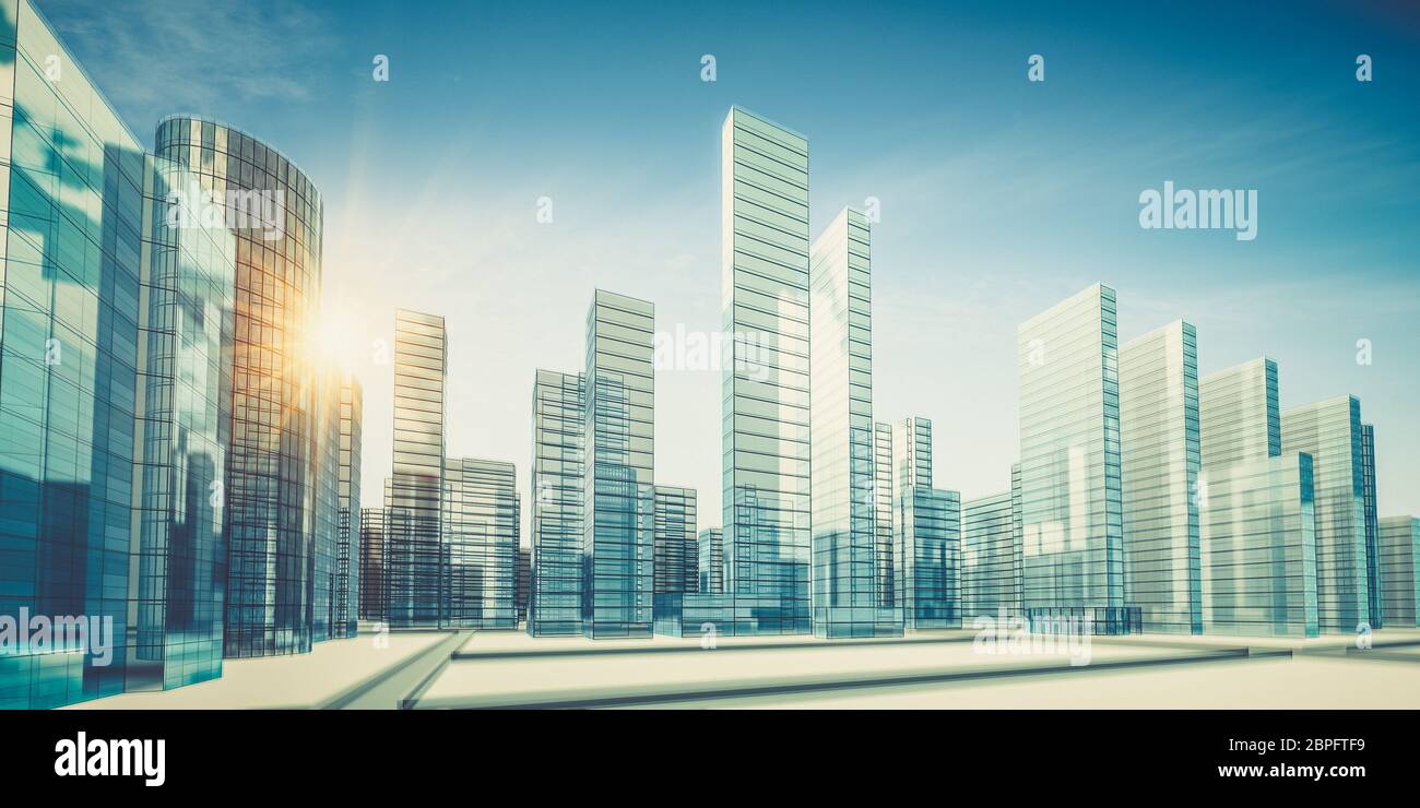 Futuristic city 3d rendering hi-res stock photography and images - Alamy