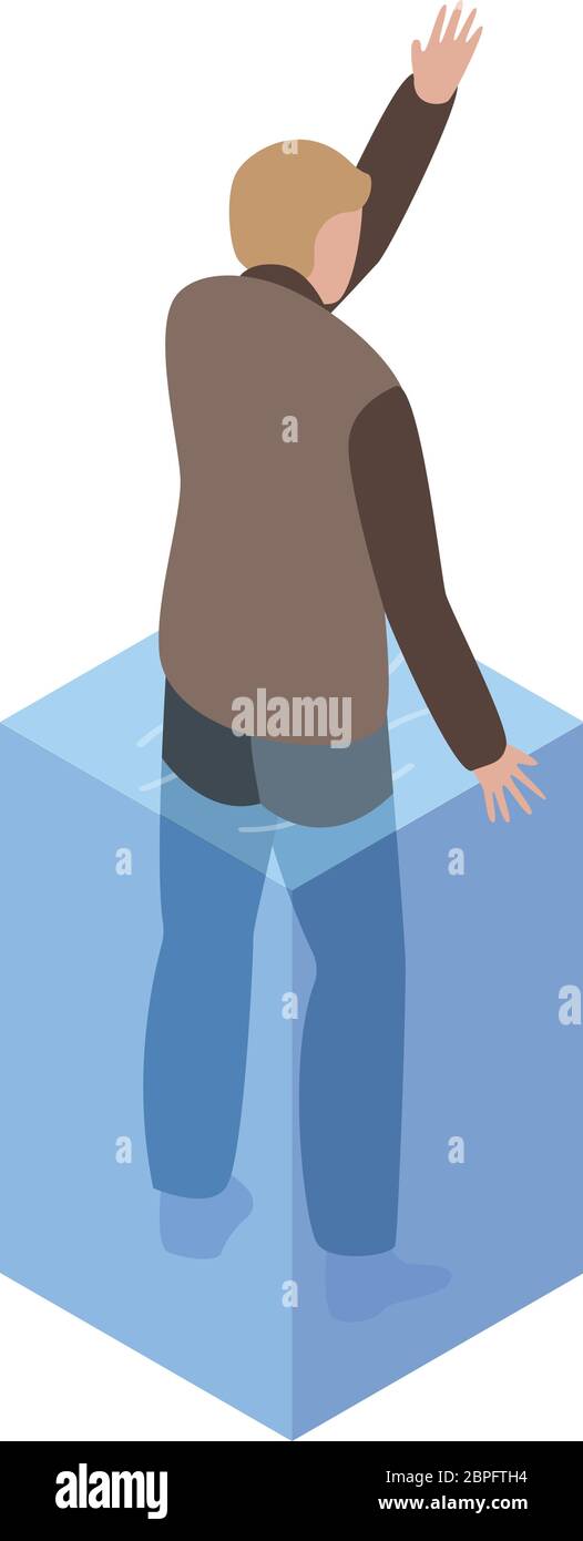 Man flood water icon Stock Vector Images - Alamy