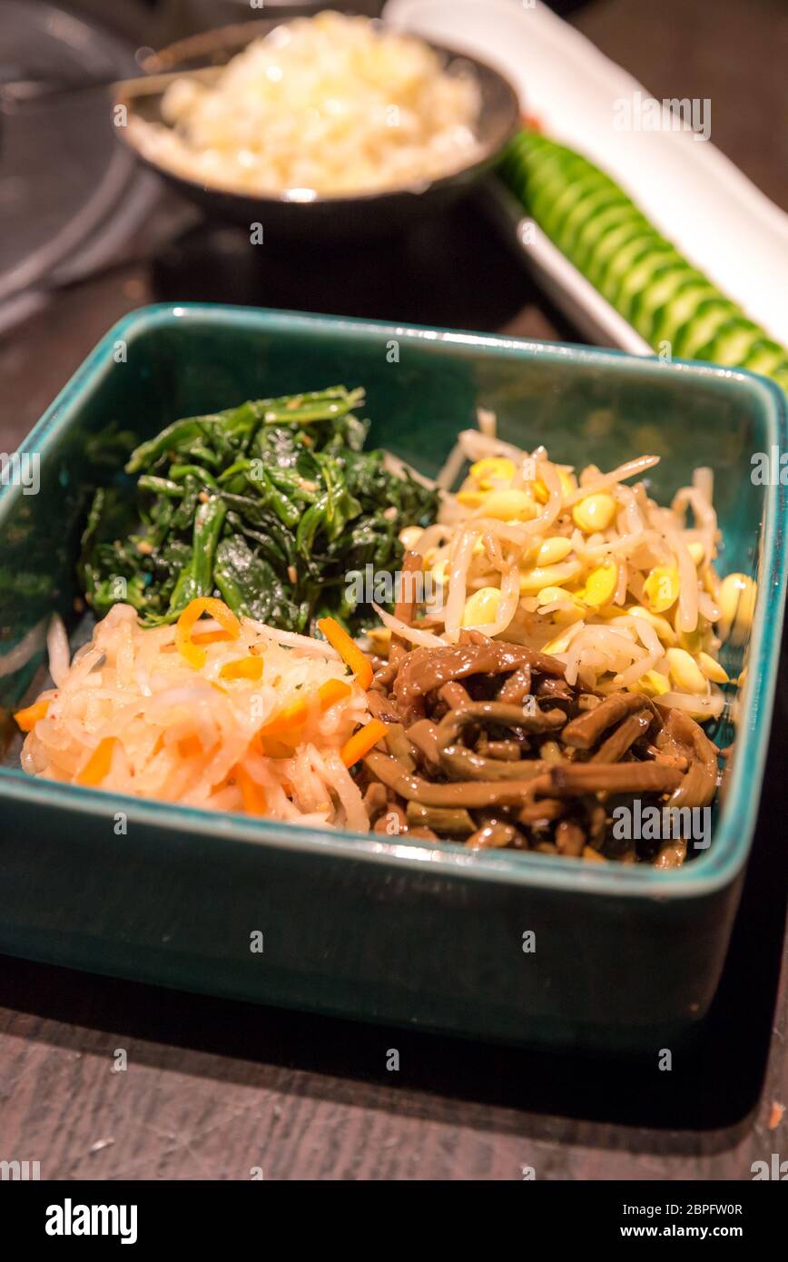 Korean preserved various vegetable for yakiniku meal Stock Photo - Alamy
