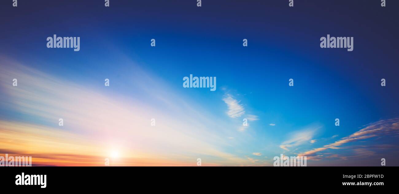 Summer sky clouds. Clear atmosphere Stock Photo - Alamy