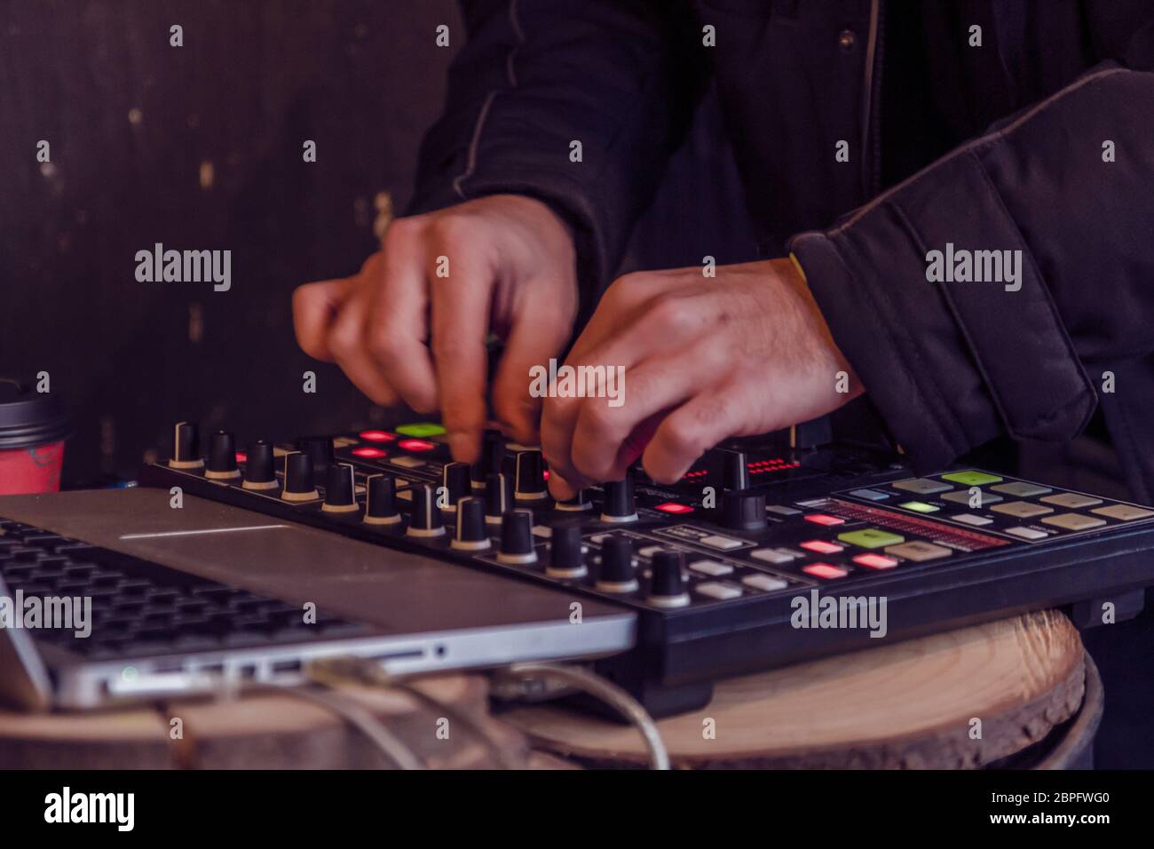Hands dj sound engineer control hi-res stock photography and images - Alamy