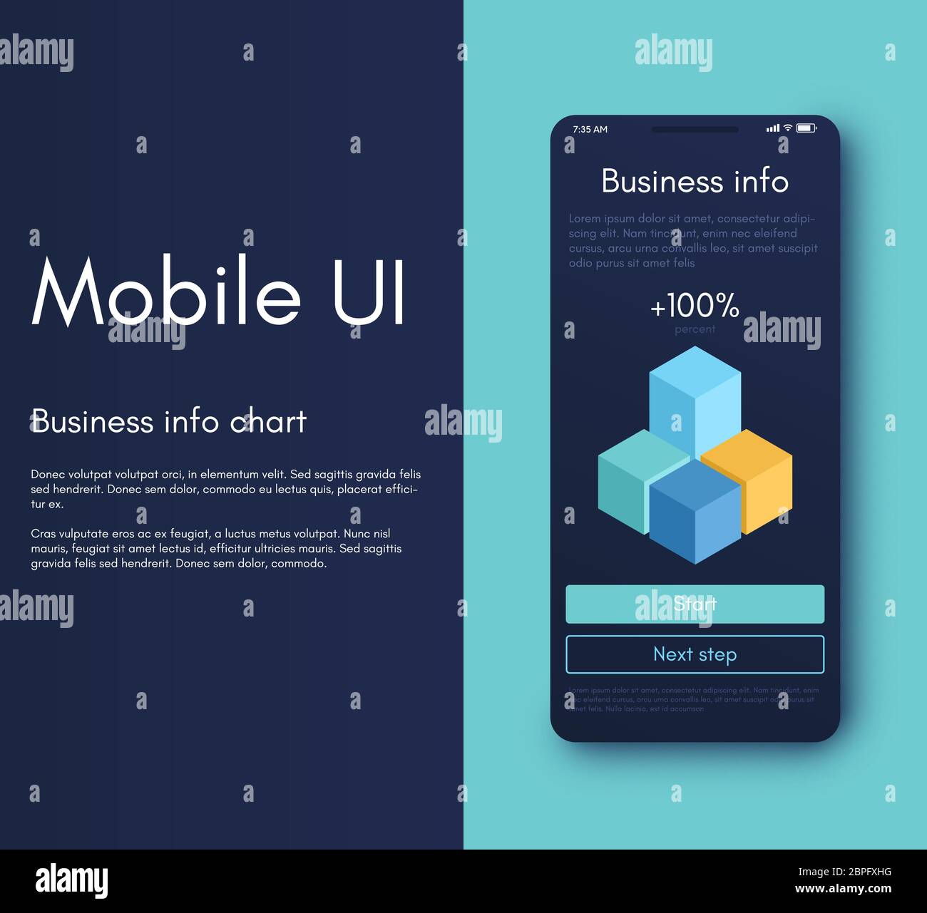 Mobile application infographic interface. Ui design, vector ...