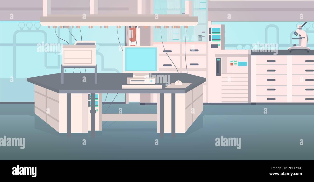 modern lab workplace chemical laboratory interior with furniture ...