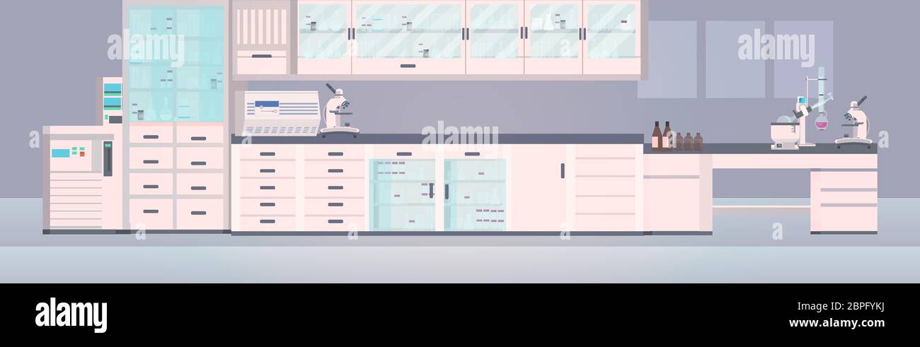 modern lab workplace chemical laboratory interior with furniture ...