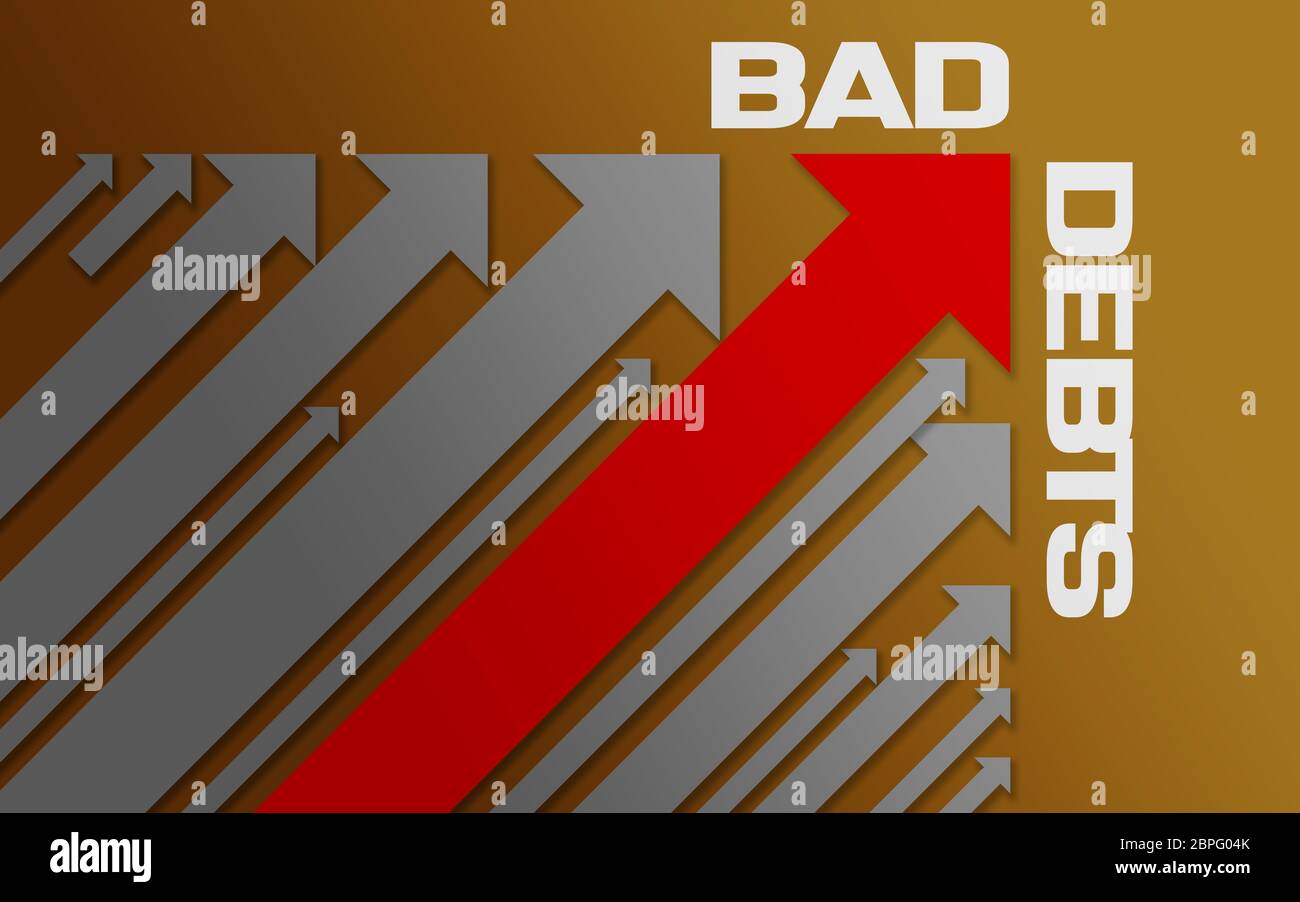 Bad debts concept with red arrow, 3D rendering Stock Photo - Alamy