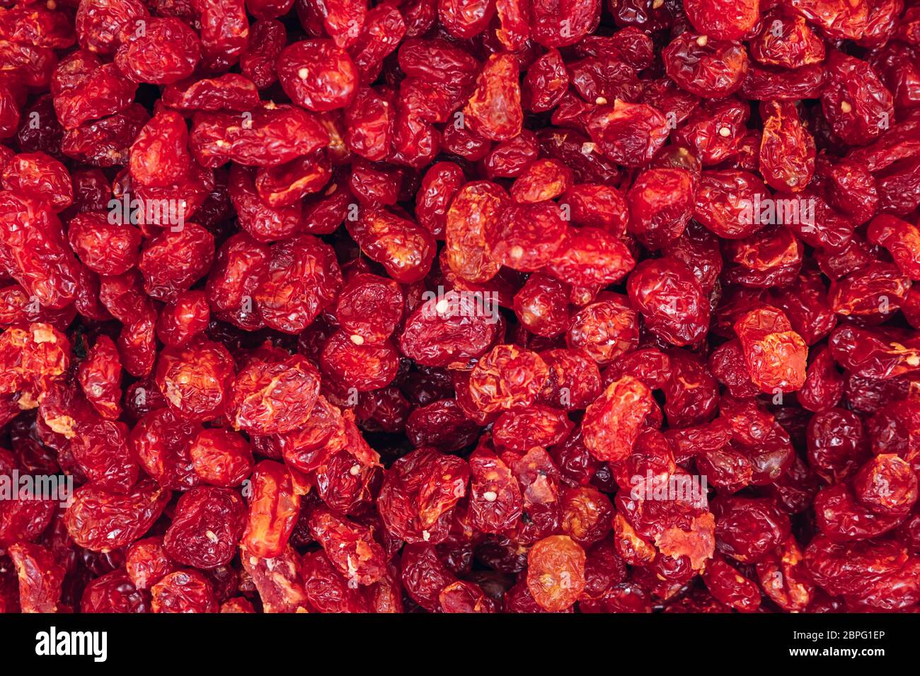 Close view of dry red berries, jujube fruit as food background Stock ...