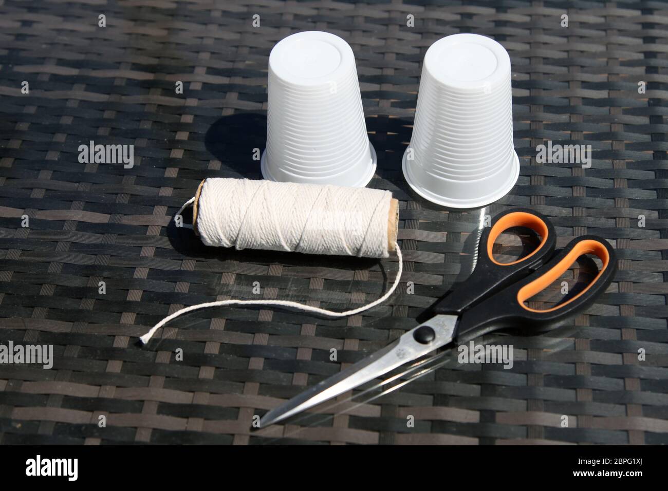 Cups String Scissors - Making a telephone from plastic cup and string ...