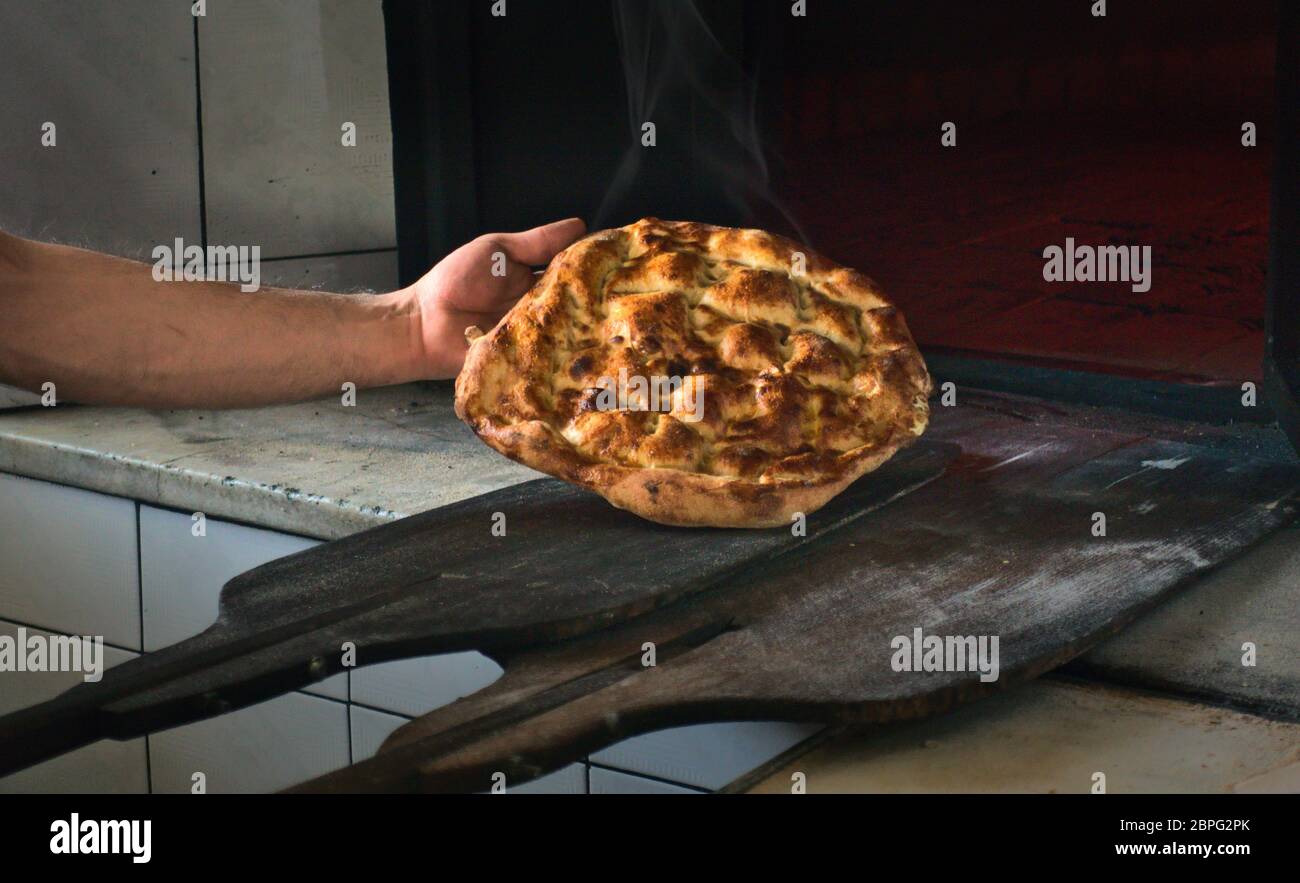 Beautiful and delicious and steamy traditional ramadan bread of turkish ...