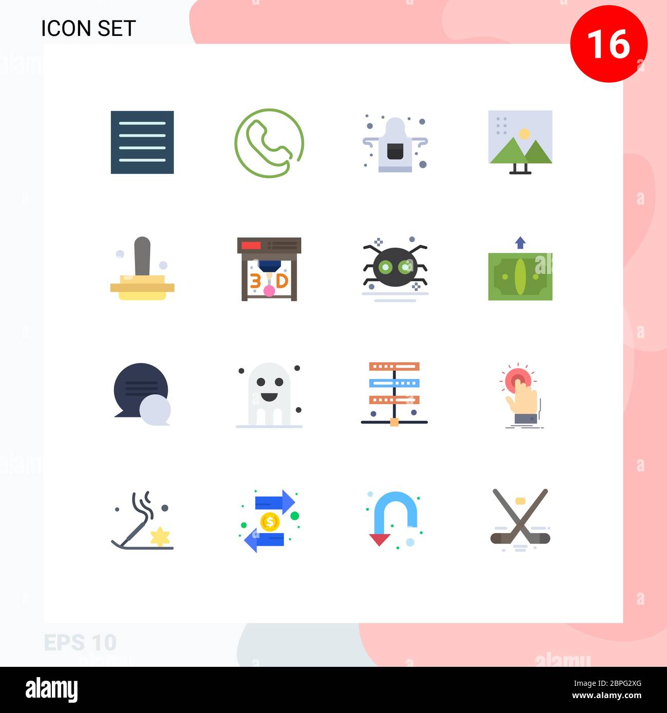 Stock Vector Icon Pack of 16 Line Signs and Symbols for marketing ...