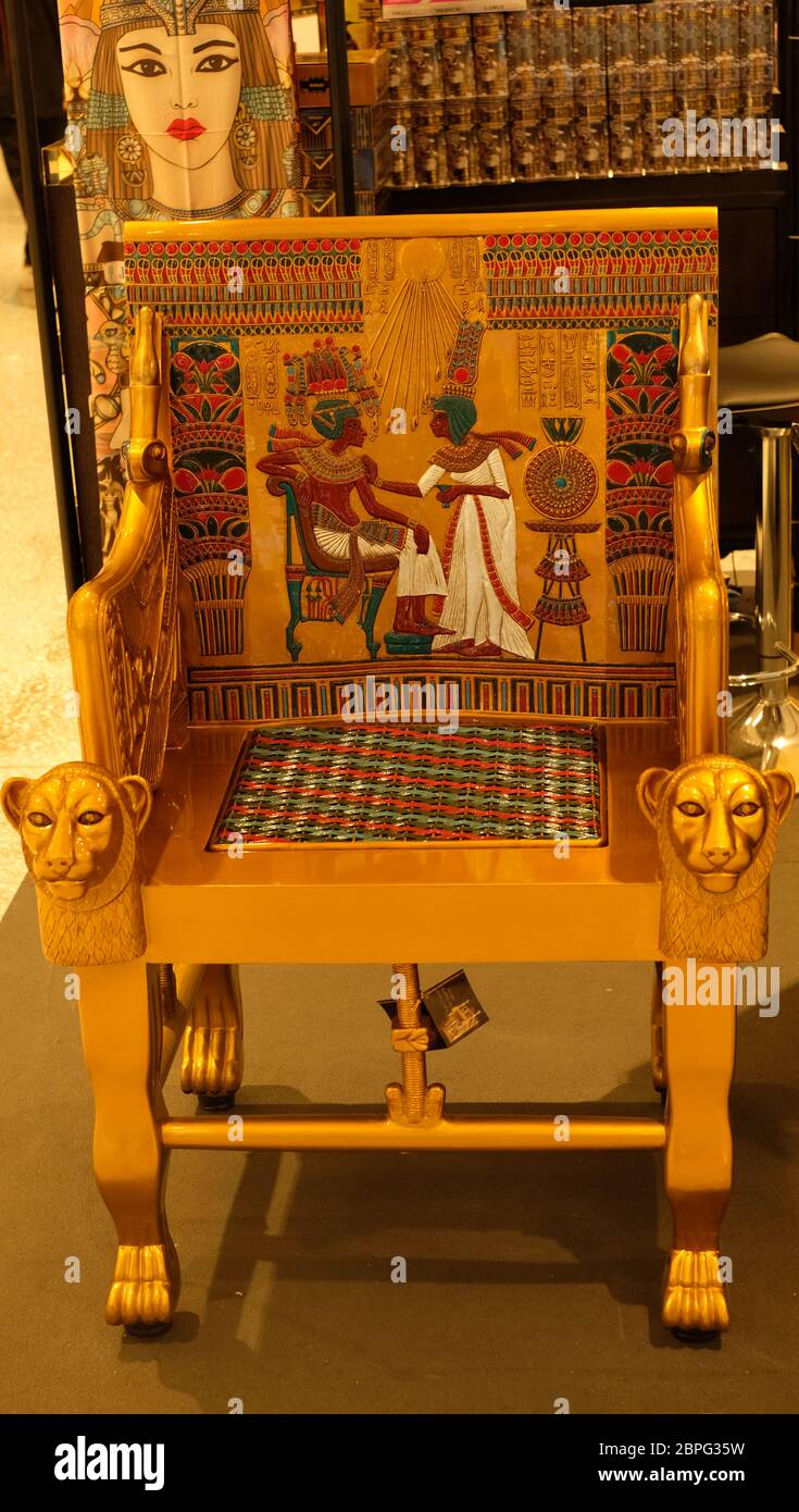 A vintage chair represents an ancient Egypt Stock Photo - Alamy