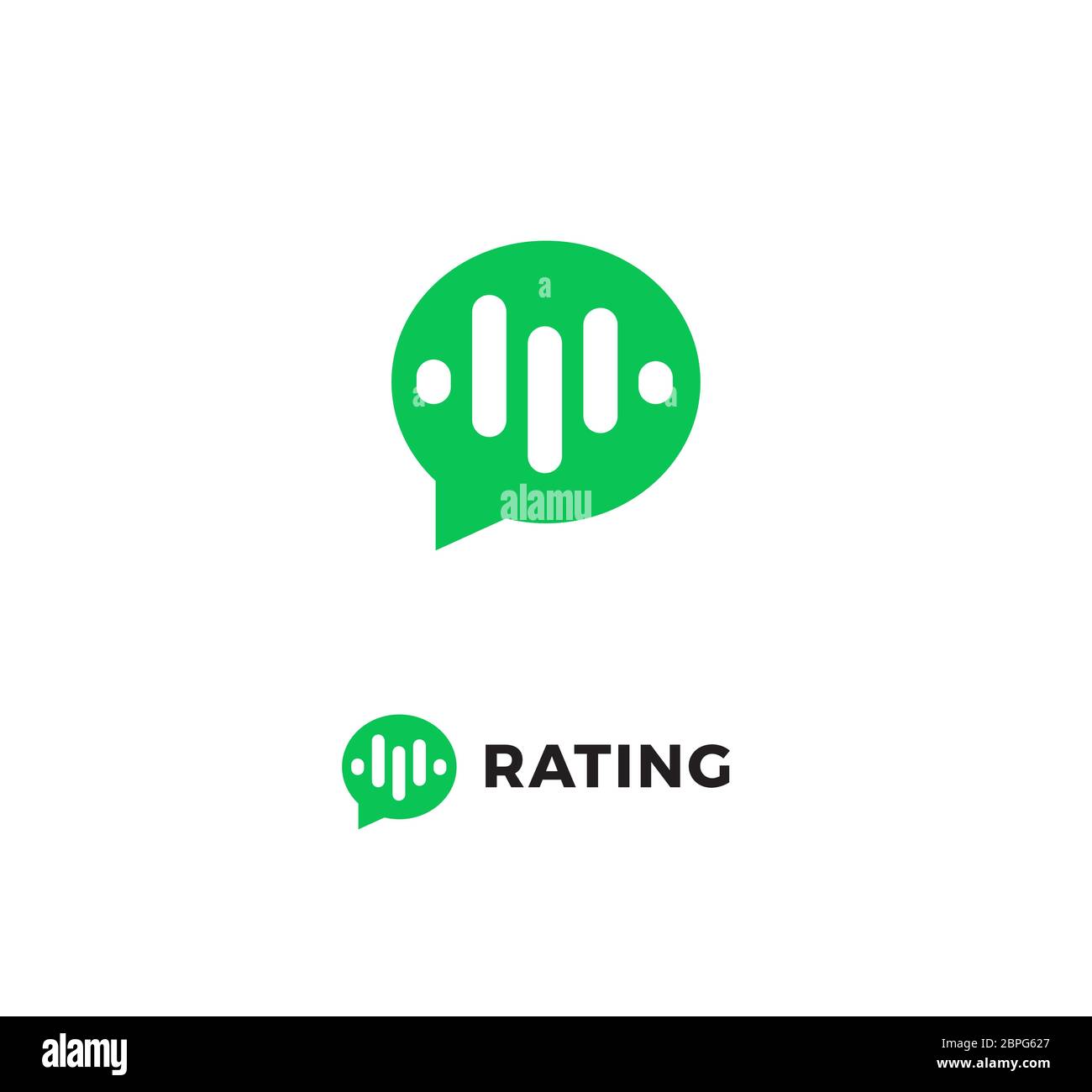 Rating review icon. Online consultation app interface logo. Chat bubble ...